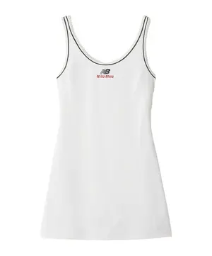 Miu Miu Sleeveless Halterneck Mini Dress - White