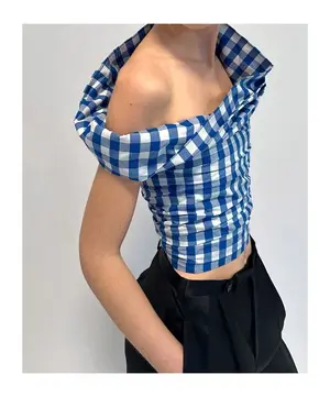 Celine Top In Checked Cotton