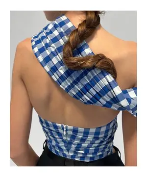 Celine Top In Checked Cotton
