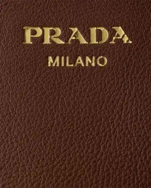 Prada Signet Medium Leather Tote Bag - Chestnut Brown