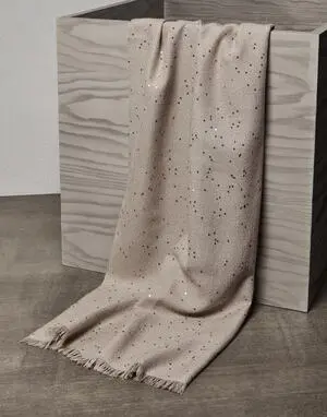 Brunello Cucinelli Sequin-embellished Frayed Scarf