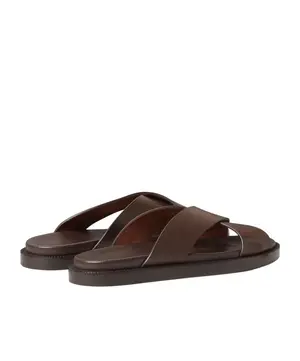 Loro Piana Riviera Slide Walk Sandals - Dark Mocha