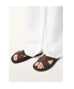 Loro Piana Riviera Slide Walk Sandals - Dark Mocha