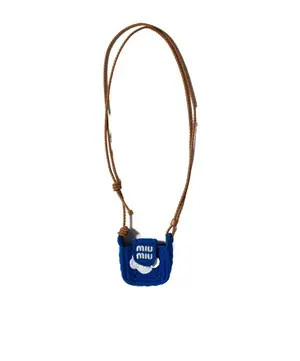 Miu Miu Crochet Earbud Pouch - Brown