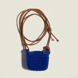 Miu Miu Crochet Earbud Pouch - Brown