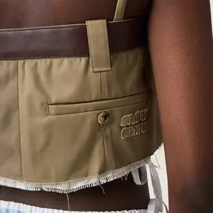 Miu Miu Belted Chino Top With Raw Edge Lining