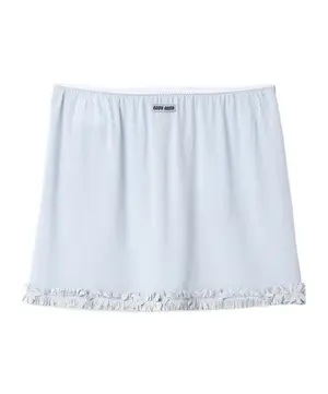 Miu Miu Flared Ruffle Trim Skirt