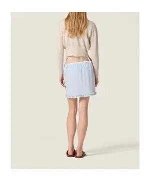 Miu Miu Flared Ruffle Trim Skirt