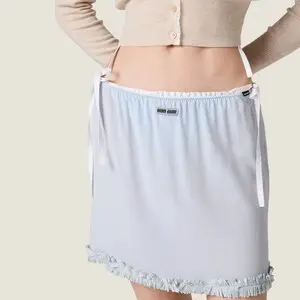 Miu Miu Flared Ruffle Trim Skirt