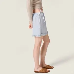 Miu Miu Flared Ruffle Trim Skirt
