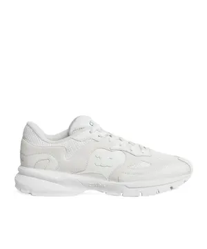 Celine Runner Sneaker In Calfskin, Suede Calfskin And Mesh - Optical White