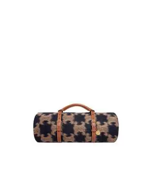 Celine Blanket And Blanket Holder In Calfskin - Black