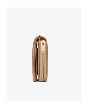 Saint Laurent Monogram Zip-around Leather Wallet