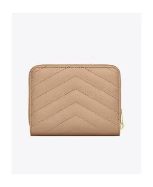 Saint Laurent Monogram Zip-around Leather Wallet