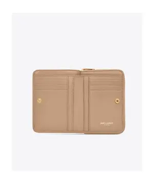Saint Laurent Monogram Zip-around Leather Wallet
