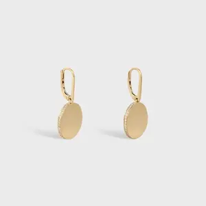 Celine Medaille Earrings In Gold And Diamonds