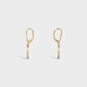 Celine Medaille Earrings In Gold And Diamonds