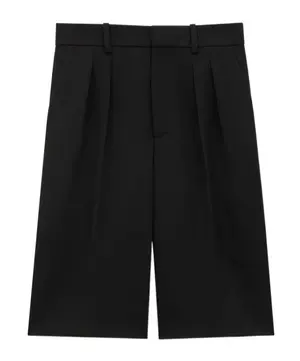 Saint Laurent Grain De Poudre Bermuda Shorts - Black