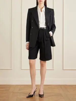 Saint Laurent Grain De Poudre Bermuda Shorts - Black