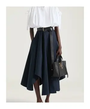 Givenchy Asymmetrical Long Poplin Skirt