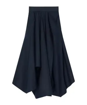 Givenchy Givenchy Asymmetrical Long Poplin Skirt Black