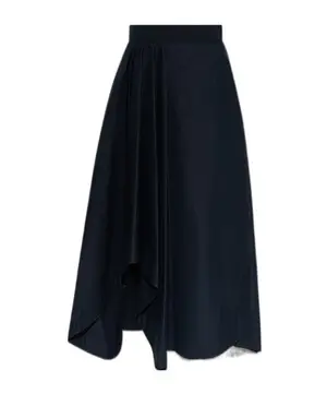 Givenchy Asymmetrical Long Poplin Skirt - Black