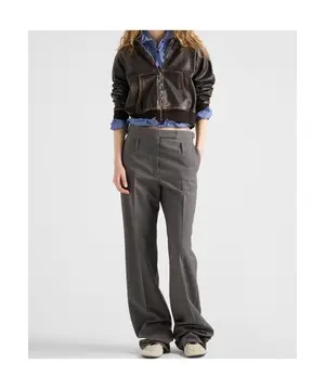Prada Hooded Zip-up Leather Jacket