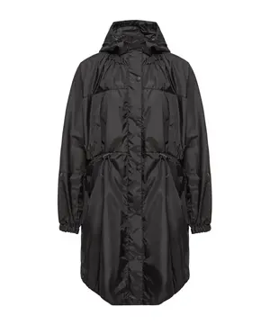 Moncler Long Parka With Drawstring Detail - Black