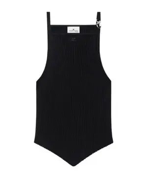 COURREGES Ribbed Pointy Buckle Tank Top