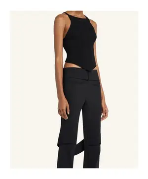 COURREGES Ribbed Pointy Buckle Tank Top