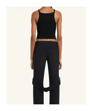 COURREGES Ribbed Pointy Buckle Tank Top