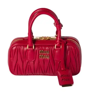 Miu Miu Arcadie Matelassé Nappa Leather Mini-bag - Red
