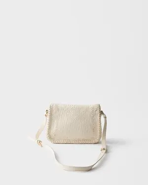 Prada Woven Leather Mini Shoulder Bag - White