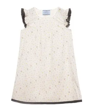 Prada Floral Print Cotton Batiste Mini Dress