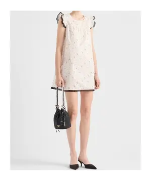 Prada Floral Print Cotton Batiste Mini Dress