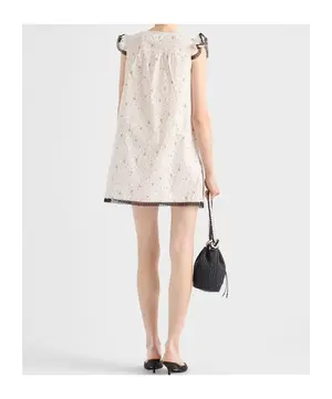 Prada Floral Print Cotton Batiste Mini Dress