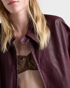 Prada Nappa Leather Zip-up Jacket