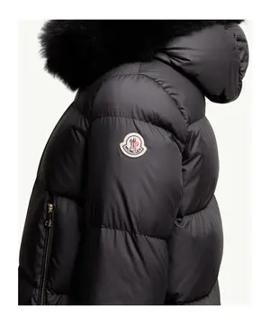 Moncler Laichefur Shearling-trimmed Short Down Jacket - Black