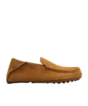 TOD'S Round Toe Slip-on Loafers - Brown