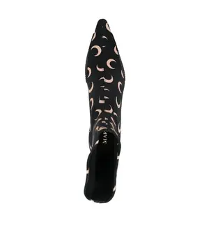 MARINE SERRE All-over Moon Detail Pointed Toe Boots