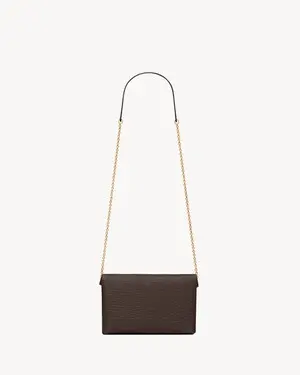 Saint Laurent Cassandre Small Chain Pouch In Lambskin