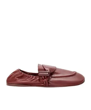 Loewe Glossy Calfskin Loafers With Bull Horn Buckle