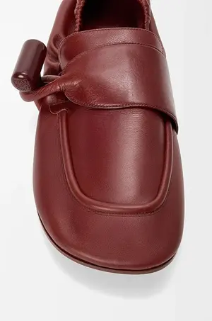 Loewe Glossy Calfskin Loafers With Bull Horn Buckle