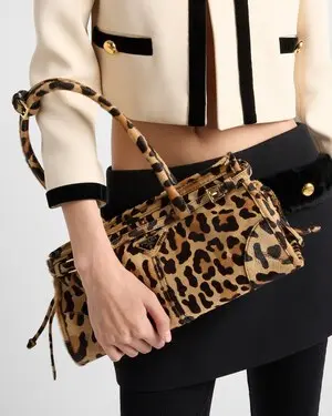 Prada Leopard Printed Medium Tote Bag