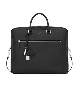 Saint Laurent Logo-stamp Briefcase - Black