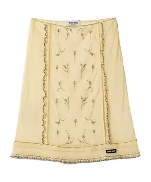 Miu Miu Embroidered Tulle Trumpet Skirt