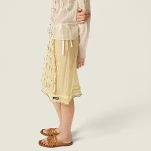 Miu Miu Embroidered Tulle Trumpet Skirt
