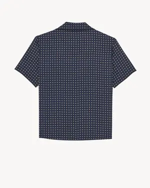 Saint Laurent Pajama Top In Square Silk Satin