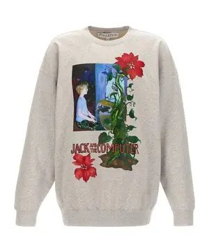 J.W.ANDERSON Jw Anderson Graphic Printed Drop Shoulder Sweatshirt - Grey