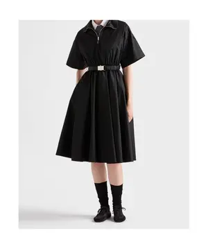 Prada Re-nylon Short Sleeve Belted Dress